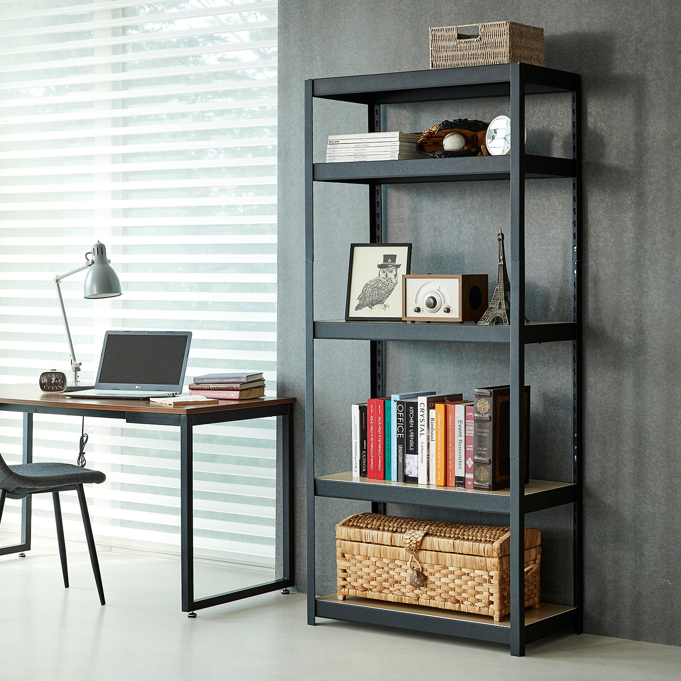 Multi Use Kitchen Living Room Furniture Steel MDF Storage Rack Shelving ...