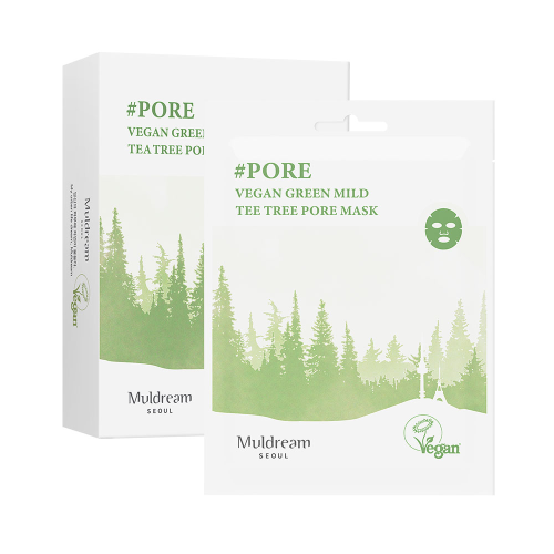 Vegan Green Mild TEA TREE Pore Mask Botanical Cruelty Free Muldream ...