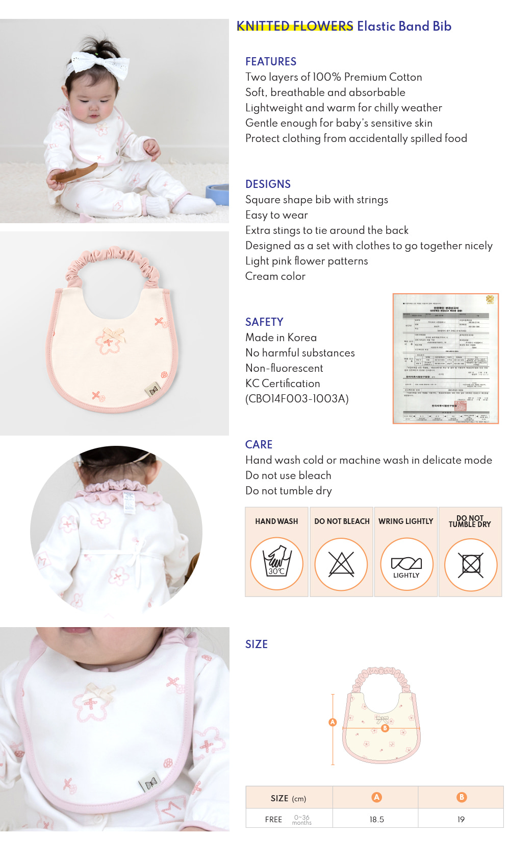 KNITTED FLOWERS Elastic Band Cotton Bib for Winter - wholesale | Find ...